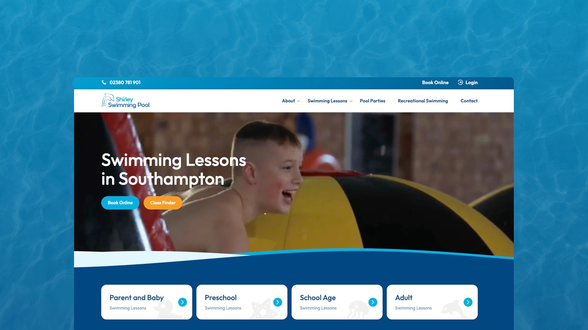 Shirley Swimming Pool - Freestyle Web Design